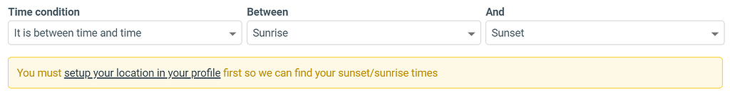 How to setup your preferred location for sunset and sunrise conditions - Getting Started & How ...