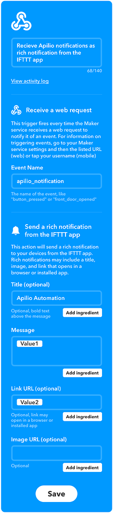Setting up Apilio Notifications with IFTTT App - Getting Started & How-To's - Apilio Community